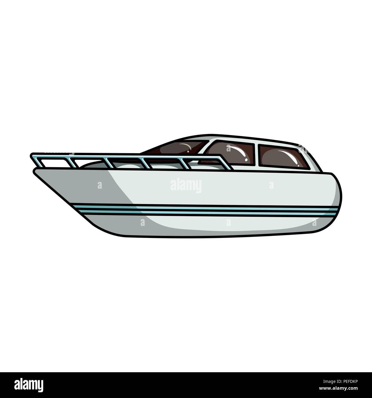 Weißen Motorboot ein paar Leute zu transportieren. Eine der Arten von ...