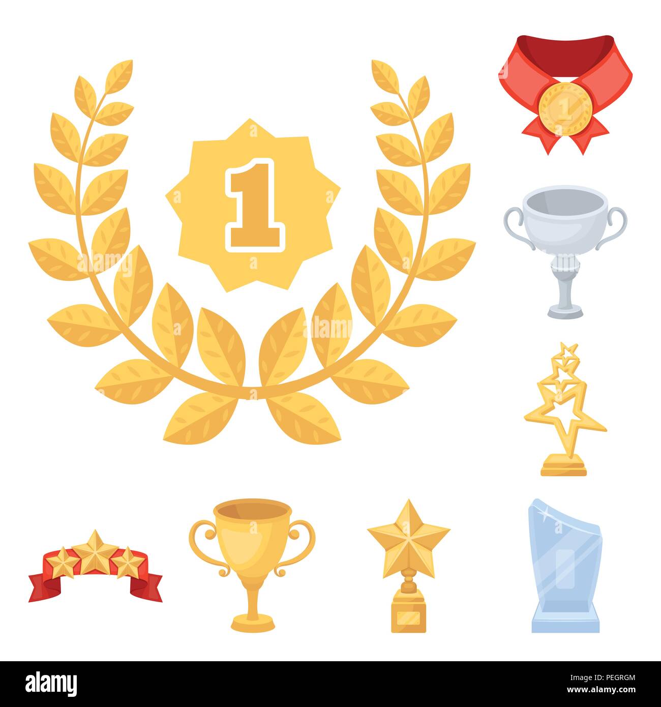 Auszeichnungen und Trophäen cartoon Symbole im Set Sammlung für Design ... Auszeichnungen und Trophäen cartoon Symbole im Set Sammlung für Design ...