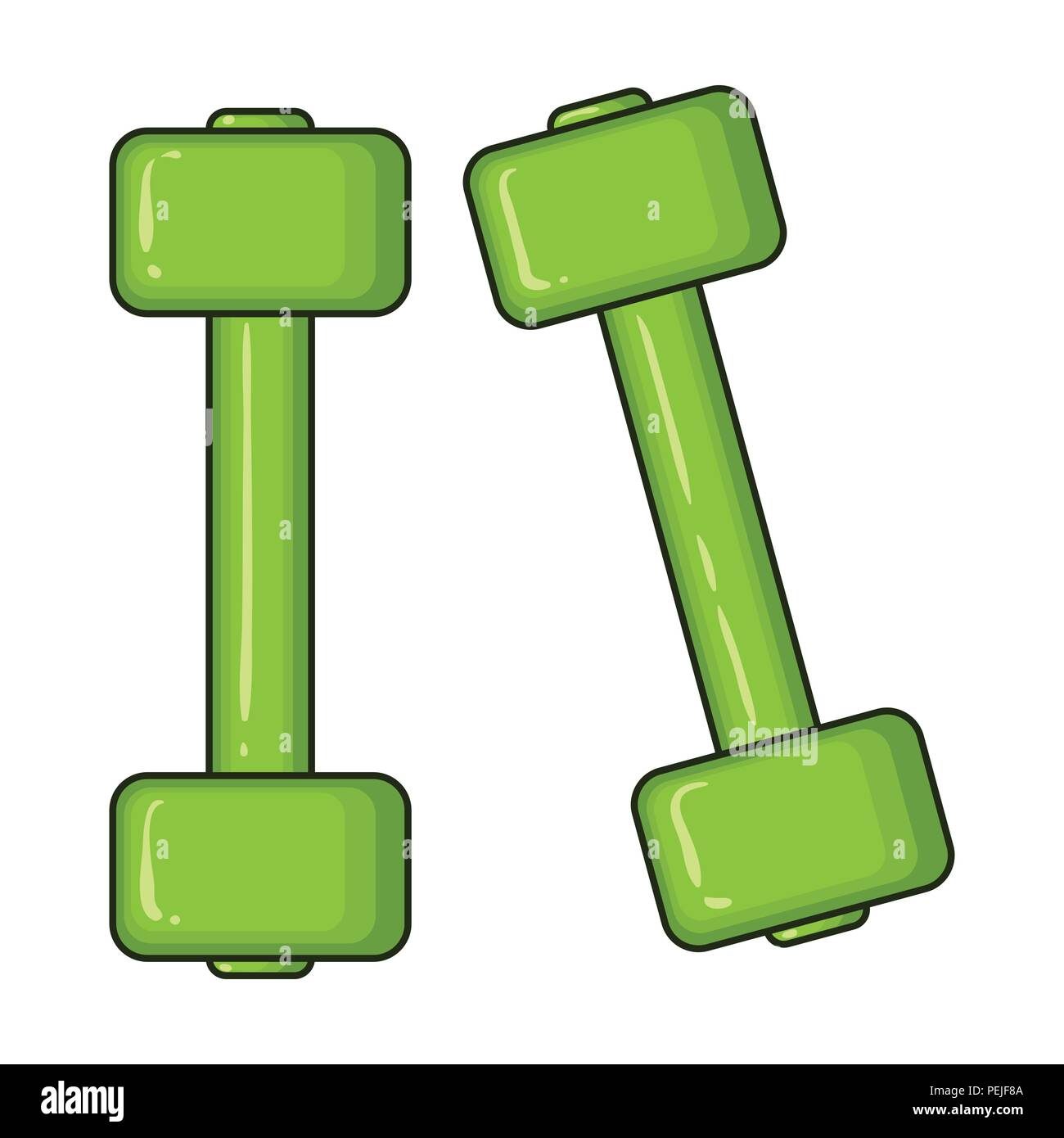 Hanteln Symbol im Comic-stil auf weißem Hintergrund. Sport und Fitness ...