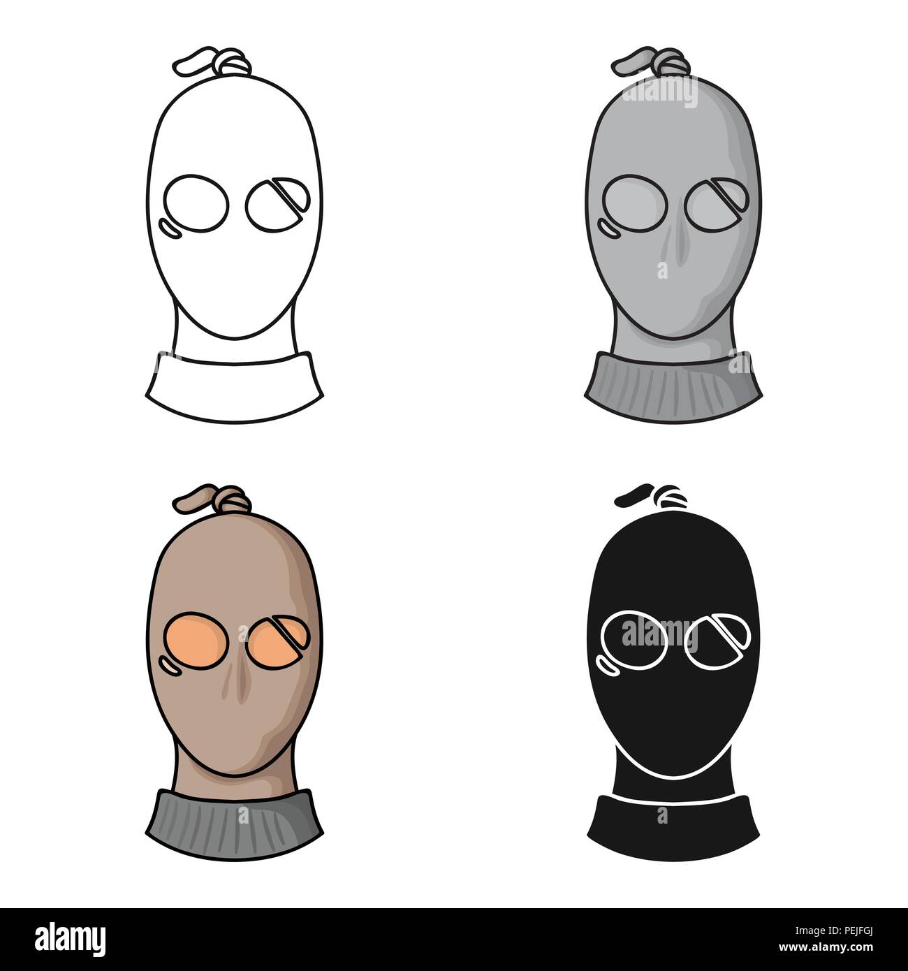 Dieb Symbol im Comic-stil auf weißem Hintergrund. Kriminalität symbol ...