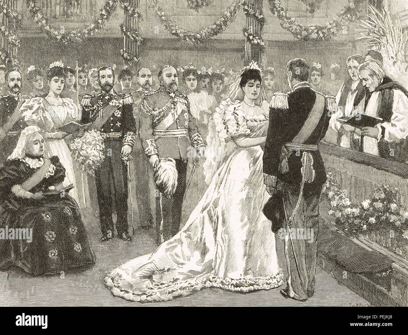 Ehe der Prinzessin Maud von Wales, zu Ihrem ersten Cousin Prinz Carl ...