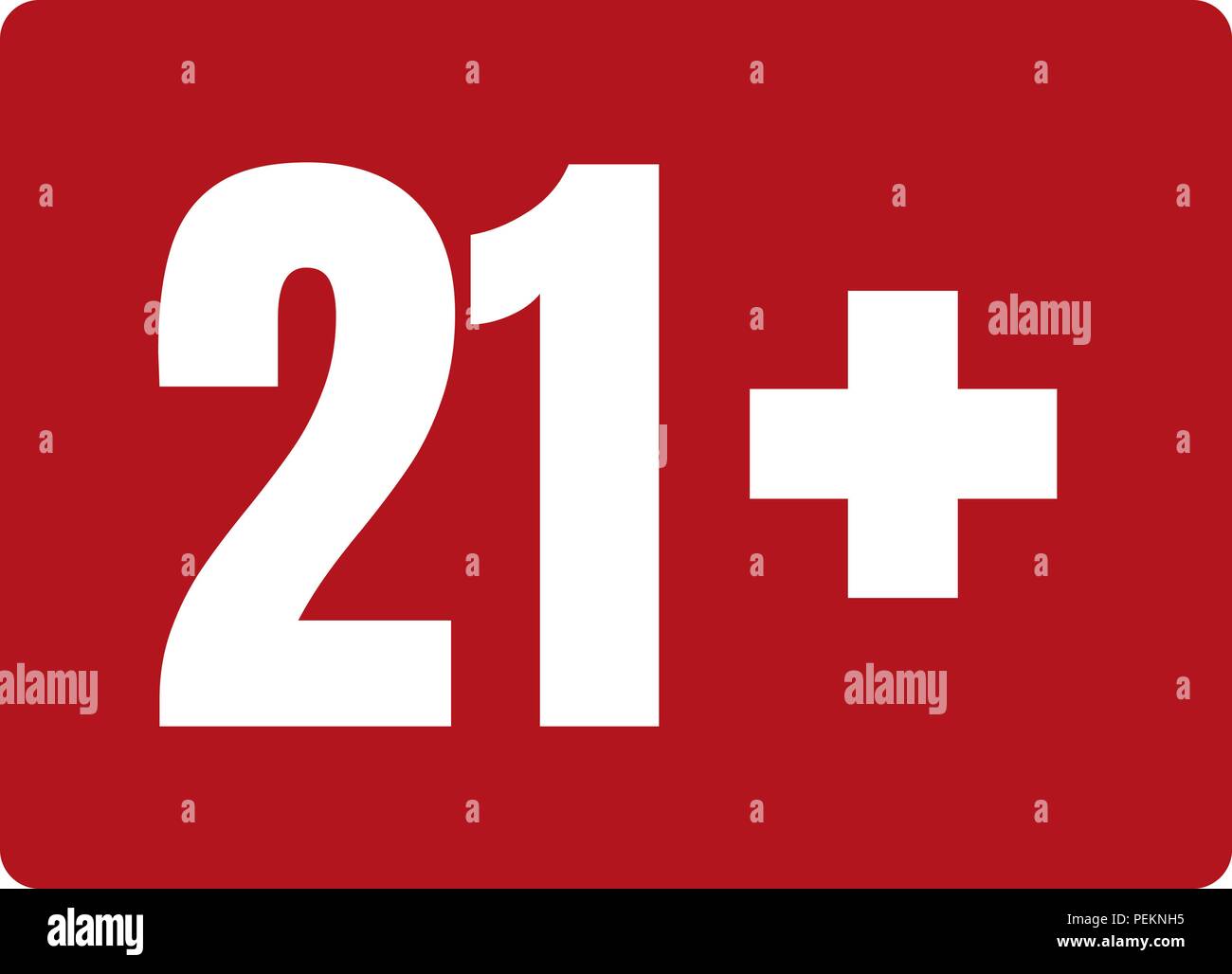 Limit alter Symbol auf roten Hintergrund. Symbole Altersgrenze von 21 ...