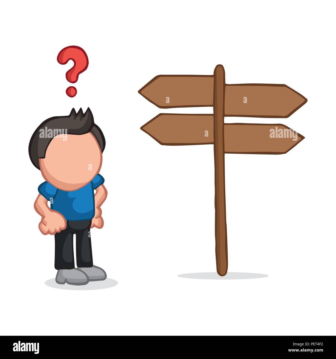 Cartoon signpost question mark Stock-Vektorgrafiken kaufen - Alamy