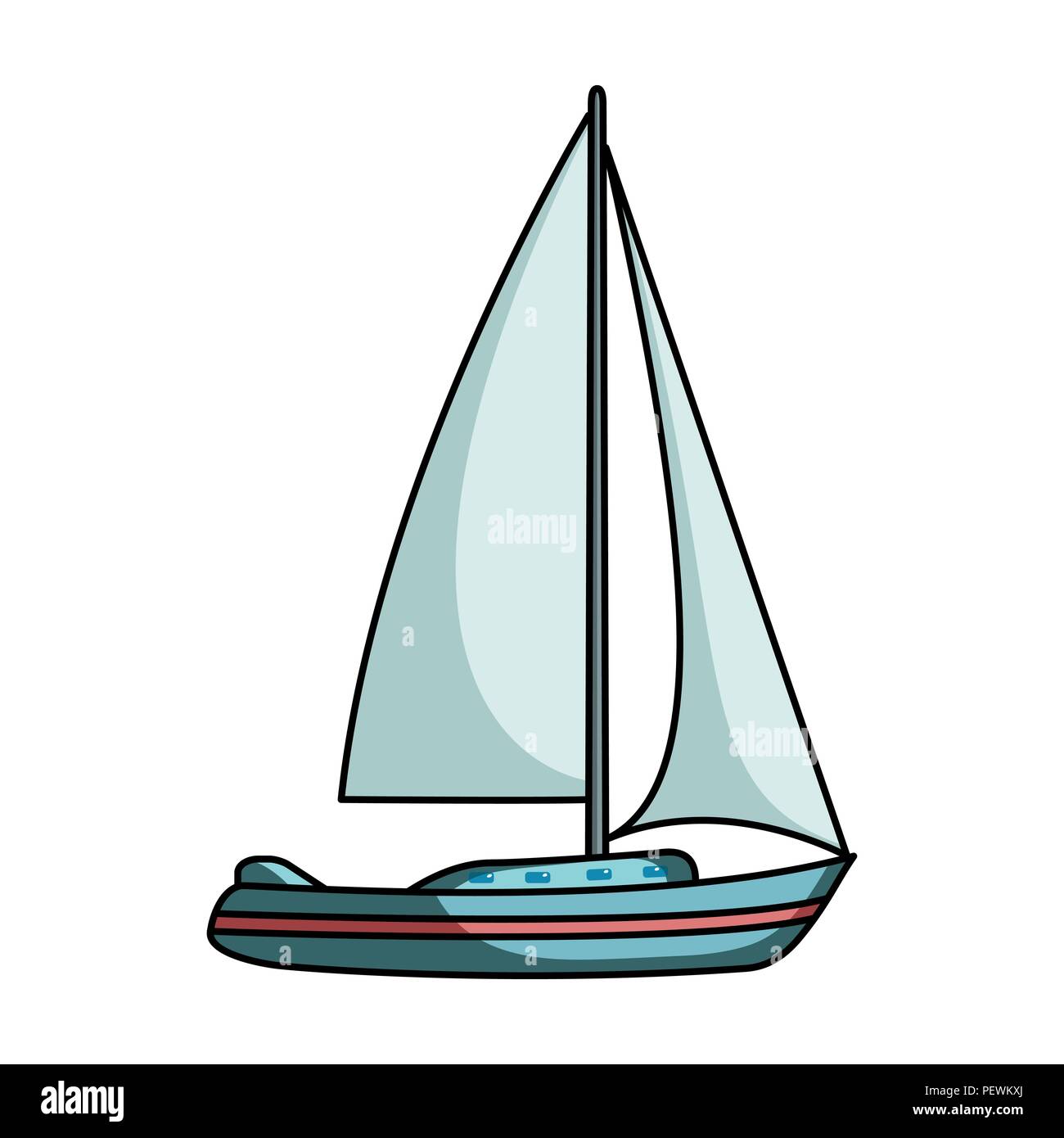 Segelboot für Segeltörns. Boot im Segeln zu konkurrieren. Schiff und ...