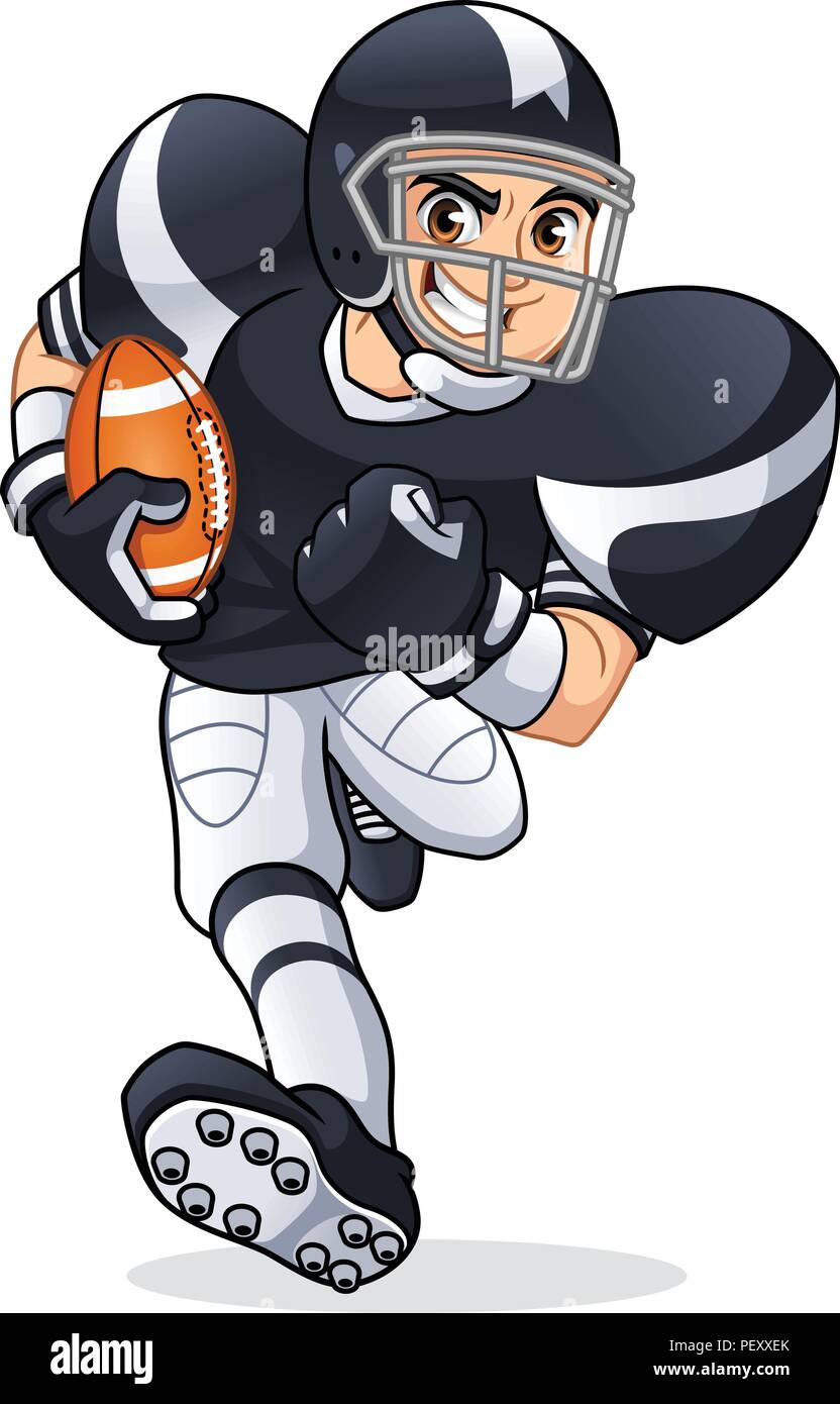 American football player ausgeführt Cartoon Character Design Vector ...