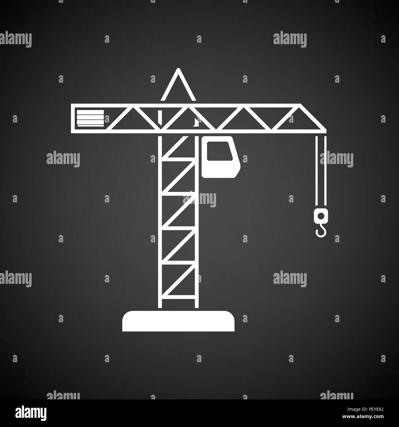 Symbol des Krans. Schwarzer Hintergrund mit weißen. Vektor-Illustration ...