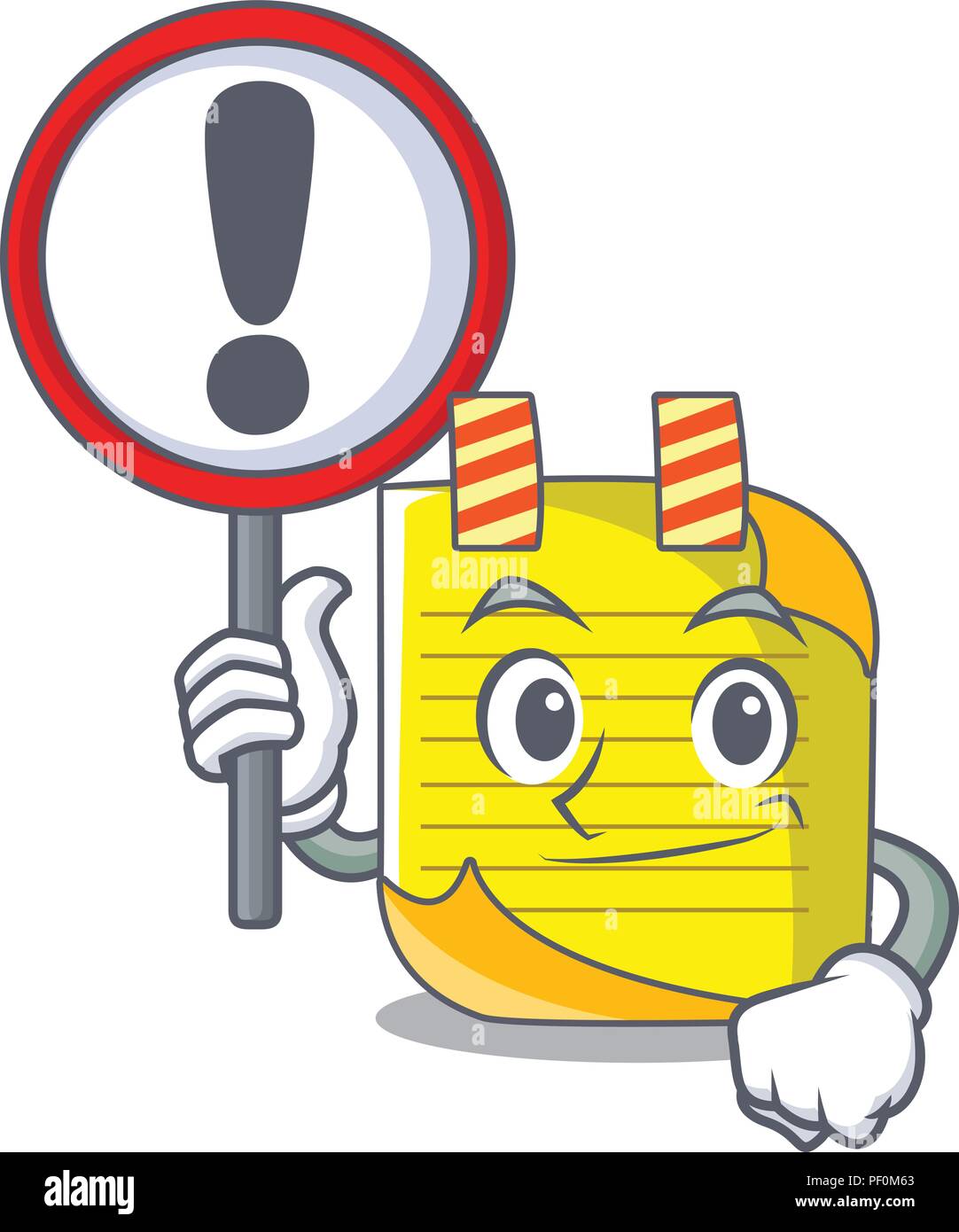 Mit Vorzeichen beachten Sie Papier Charakter cartoon Vector ...