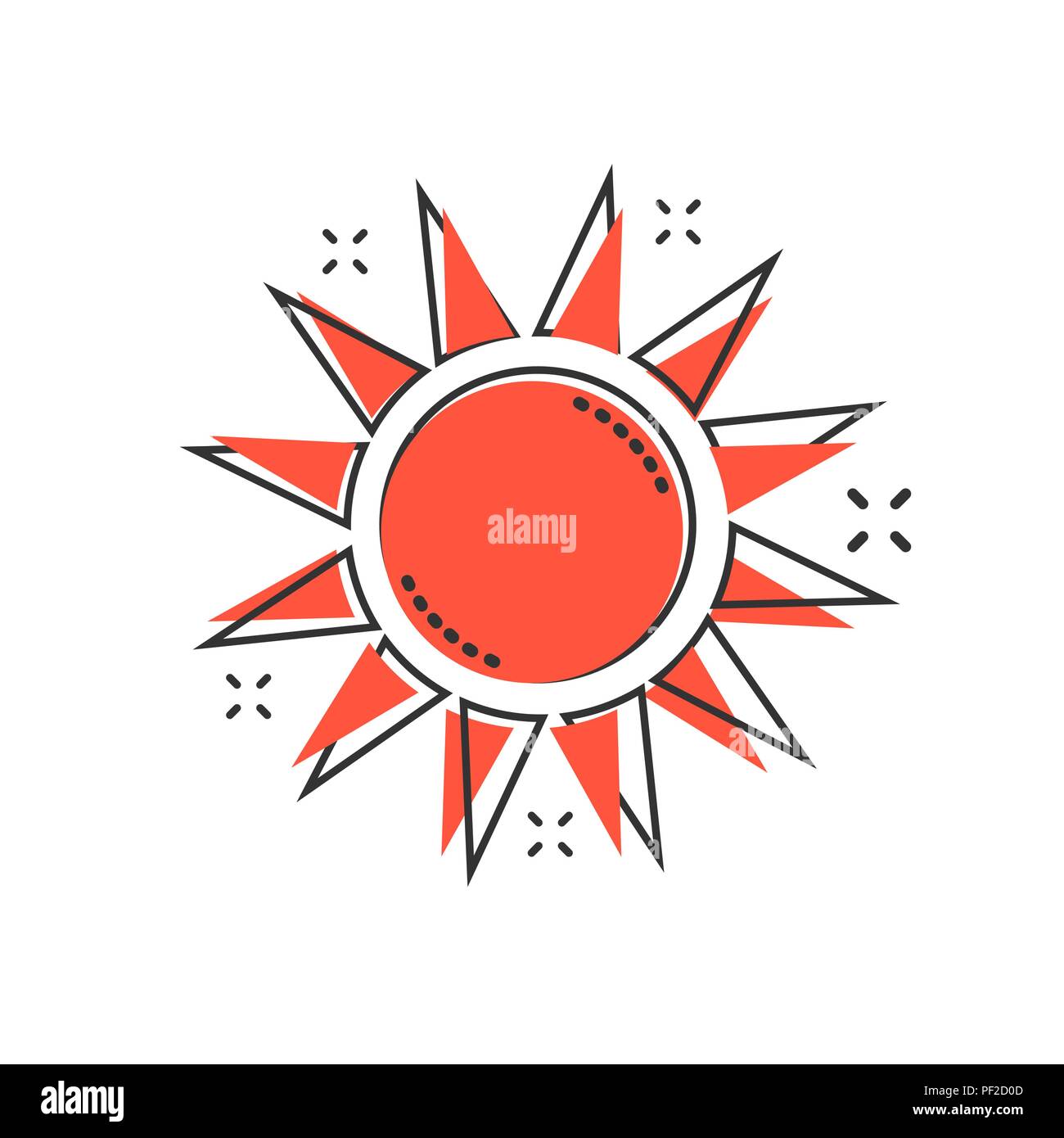 Vektor cartoon sun Symbol im Comic-stil. Sommer Sonnenschein Konzept ...