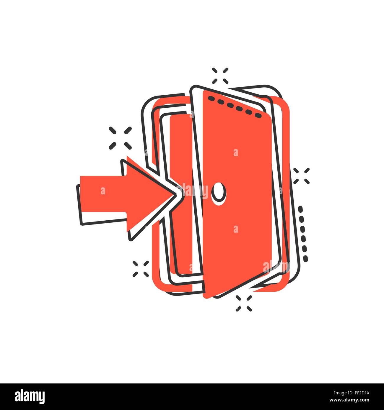 Vektor cartoon Eingangstür Symbol im Comic-stil. Türen Konzept ...