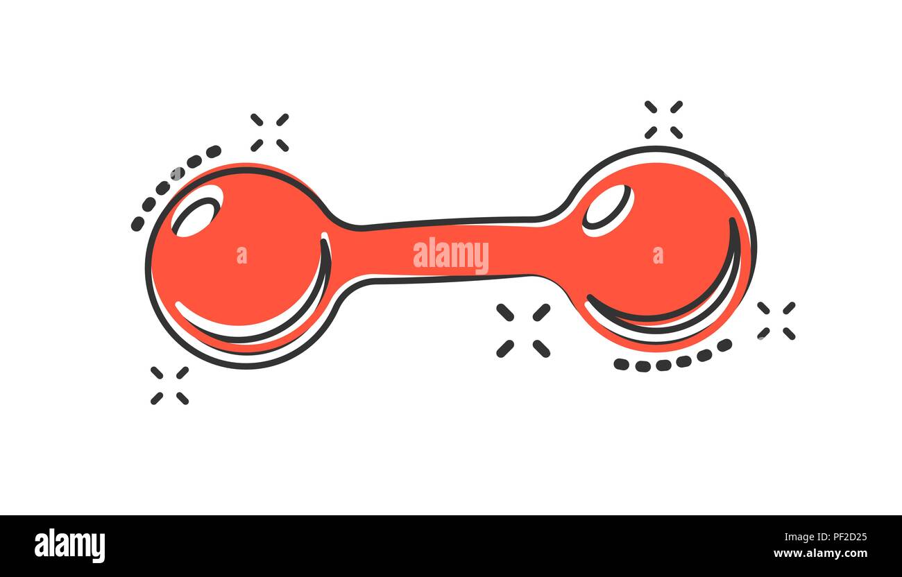 Vektor cartoon Hantel Fitness Gym Symbol im Comic-stil. Barbell Konzept ...