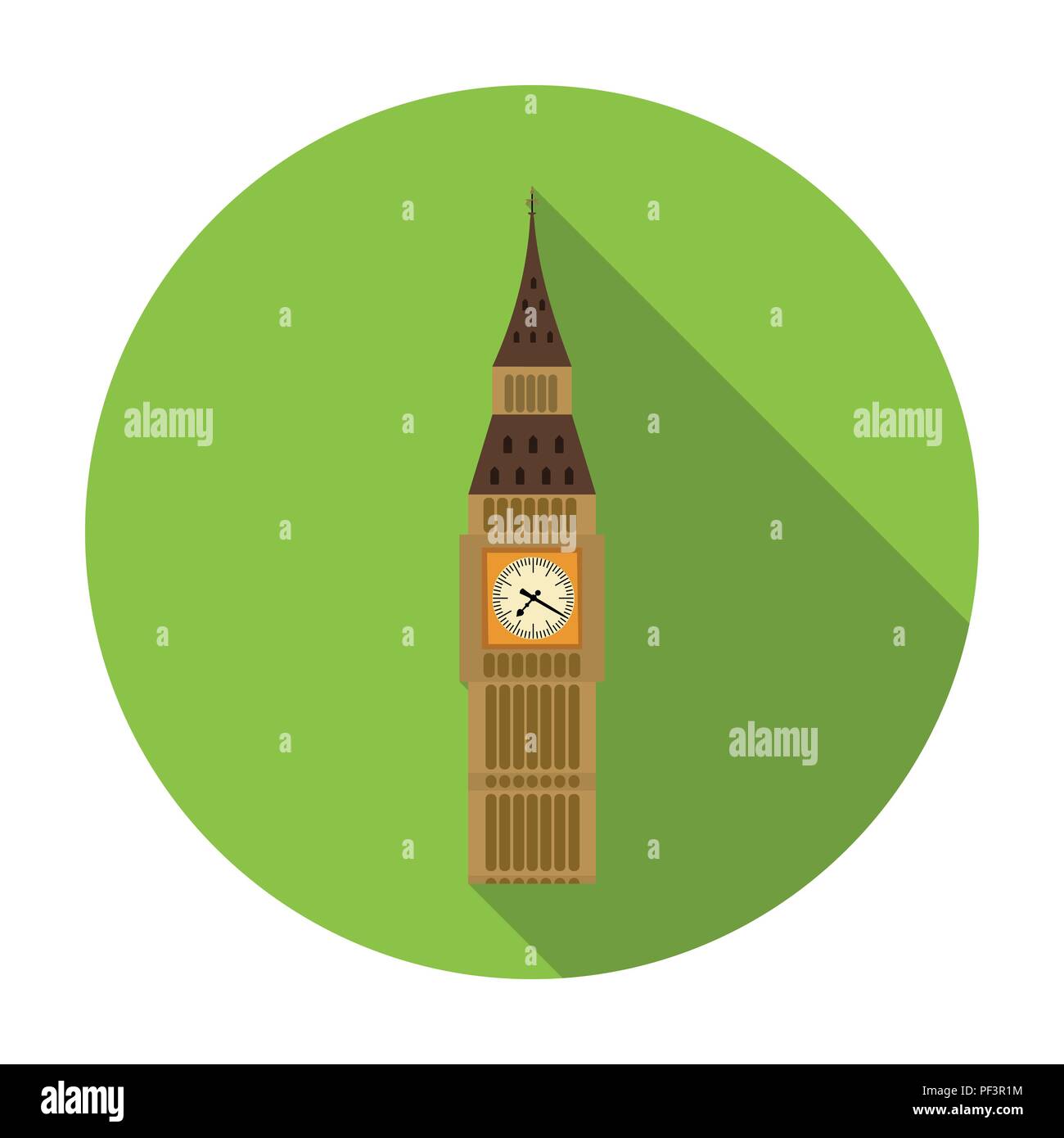 Big Ben Symbol im flachen Stil auf weißem Hintergrund. England Land ...