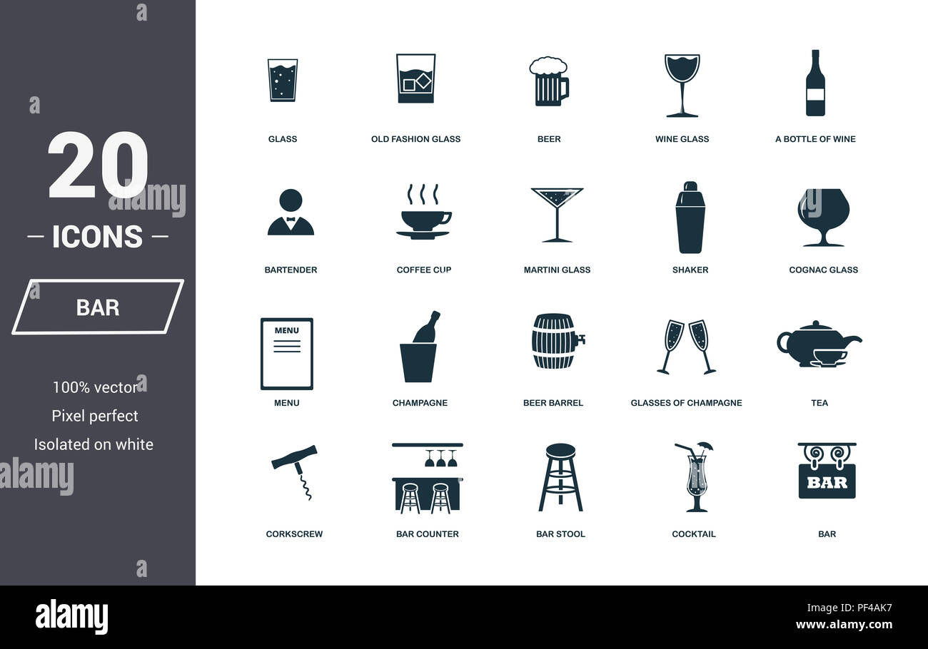 Bar Icons einstellen. Premium Qualität symbol Collection. Bar Icon Set ...