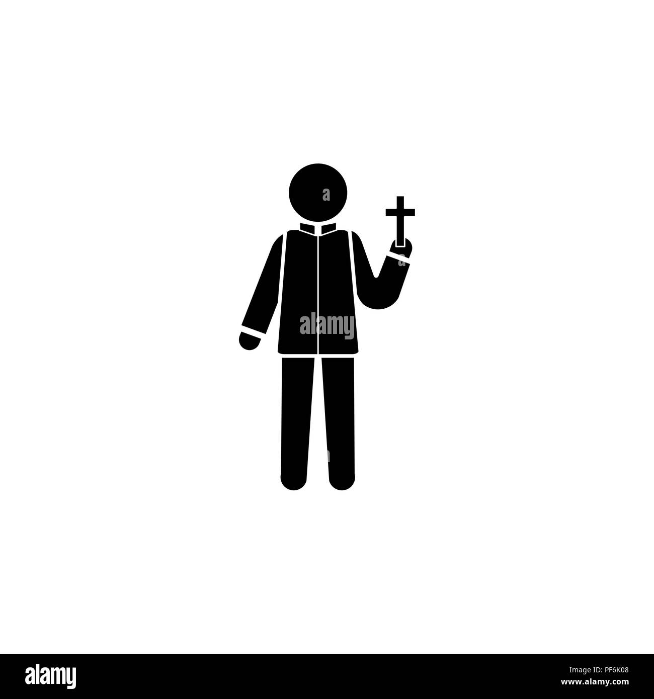 Cartoon catholic priest on white Schwarzweiß-Stockfotos und -bilder - Alamy