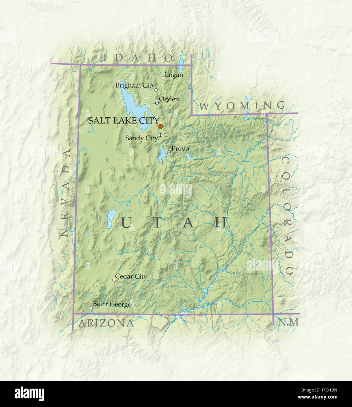 Physical map of utah -Fotos und -Bildmaterial in hoher Auflösung – Alamy
