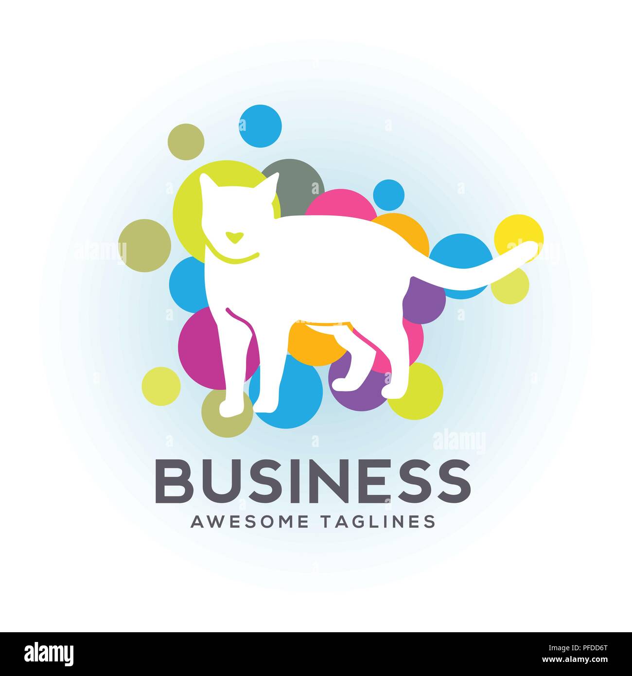 Weiße Katze bubble Farbe logo, Katze vektor Logo Design Vector, Cat ...