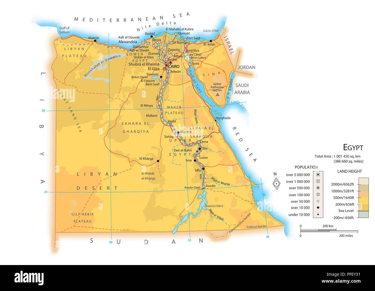 Map of egypt -Fotos und -Bildmaterial in hoher Auflösung – Alamy