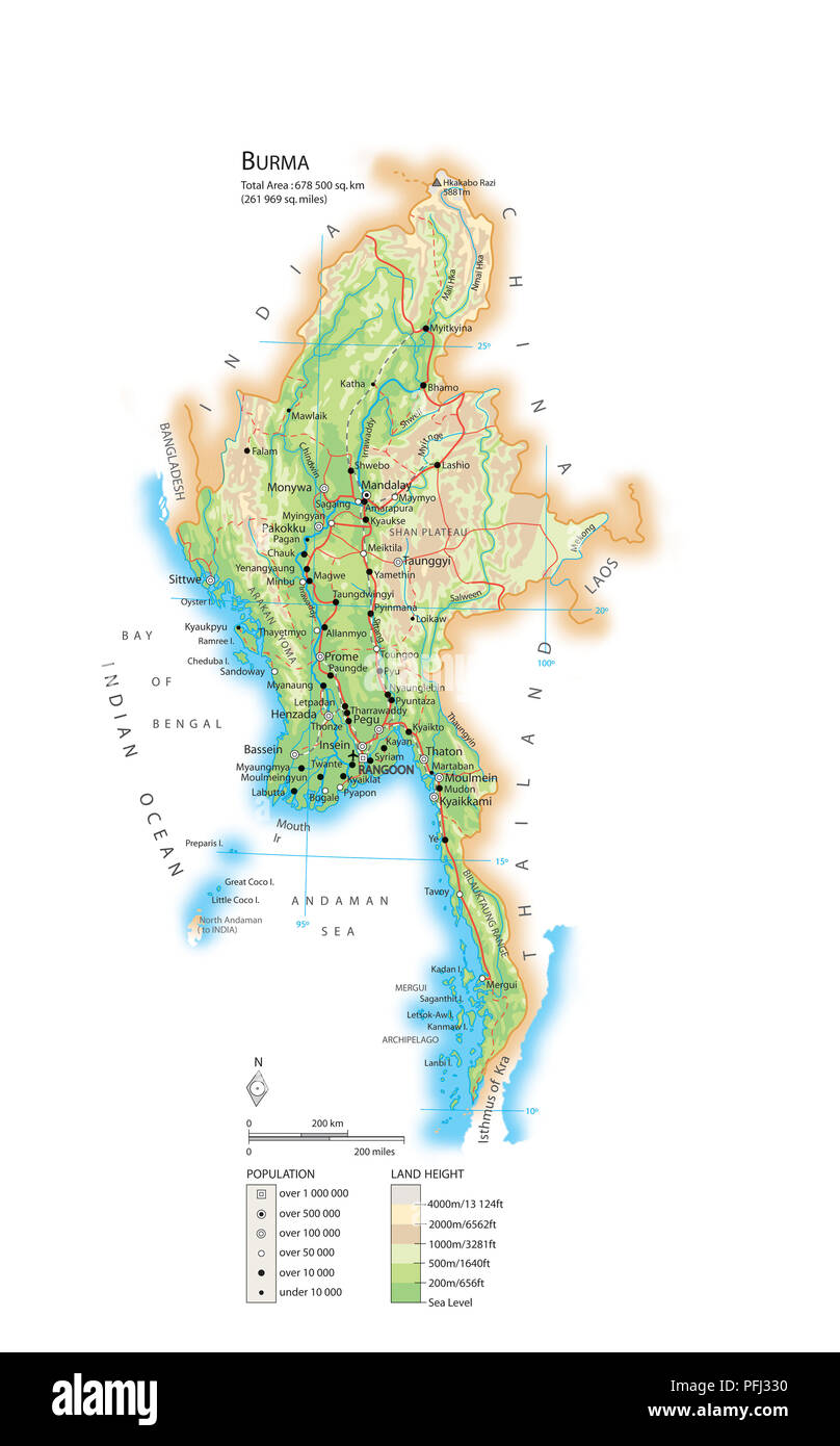 Map Of Myanmar Stockfotos & Map Of Myanmar Bilder - Alamy