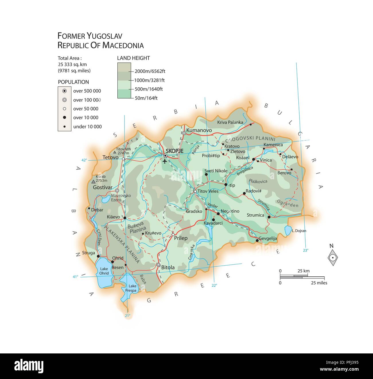 Map of macedonia -Fotos und -Bildmaterial in hoher Auflösung – Alamy