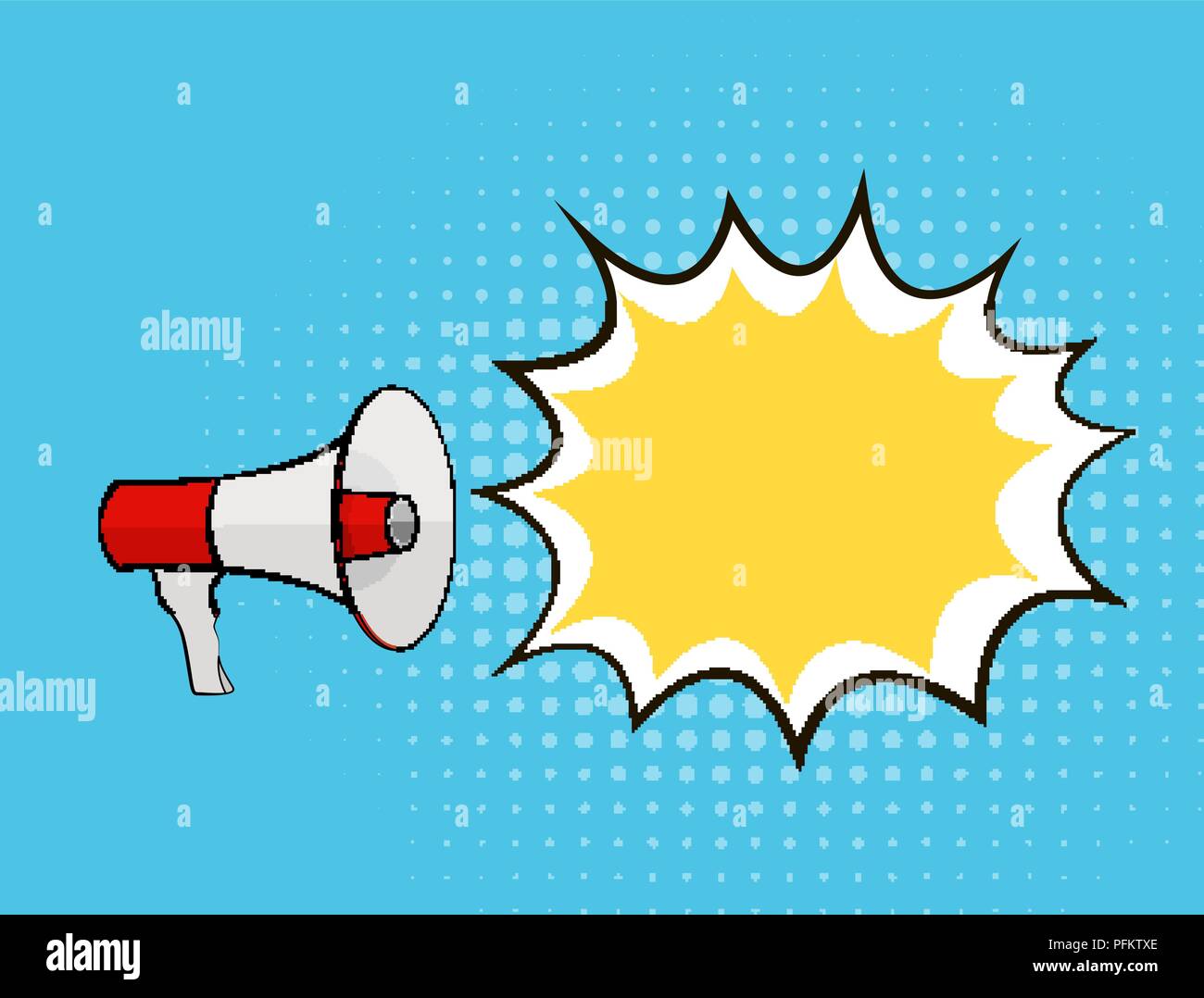 Megafon Und Sprechblase Im Pop Art Stil Hintergrund Vector Illustration