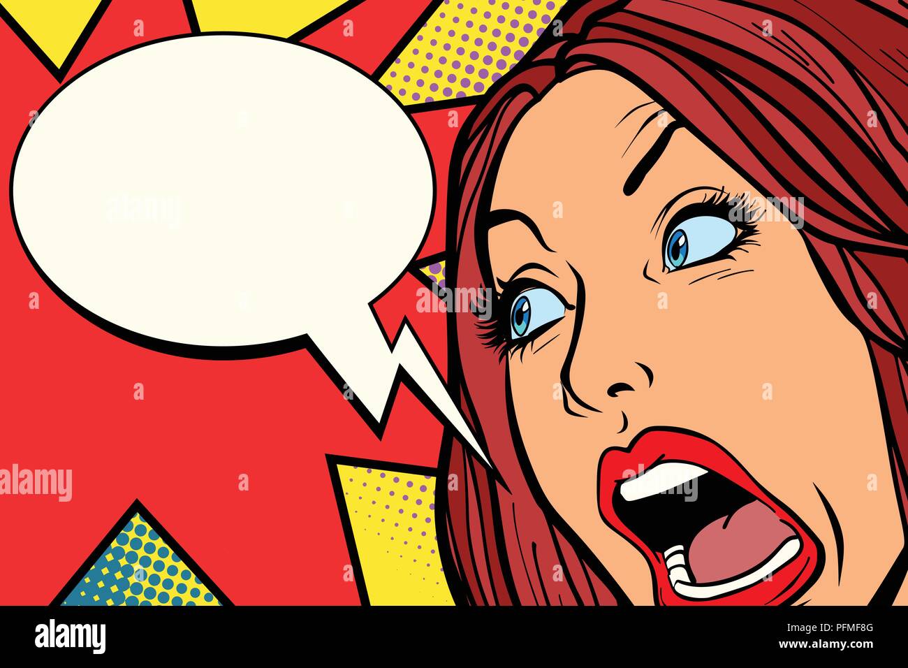 Screaming woman drawing Stock-Vektorgrafiken kaufen - Alamy