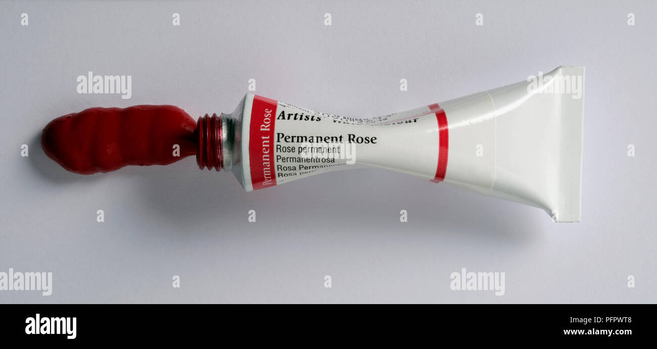 Red paint squeezed out tube -Fotos und -Bildmaterial in hoher Auflösung ...