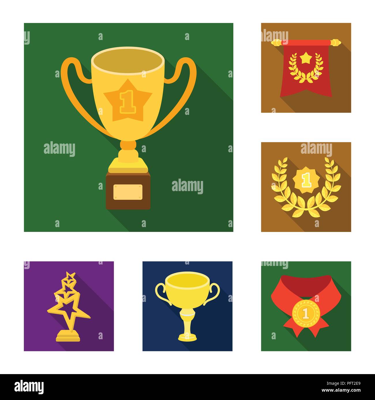Auszeichnungen und Trophäen flachbild Symbole im Set Sammlung für ... Auszeichnungen und Trophäen flachbild Symbole im Set Sammlung für ...