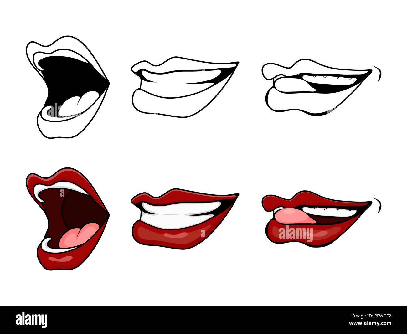 Cartoon lips symbol -Fotos und -Bildmaterial in hoher Auflösung – Alamy