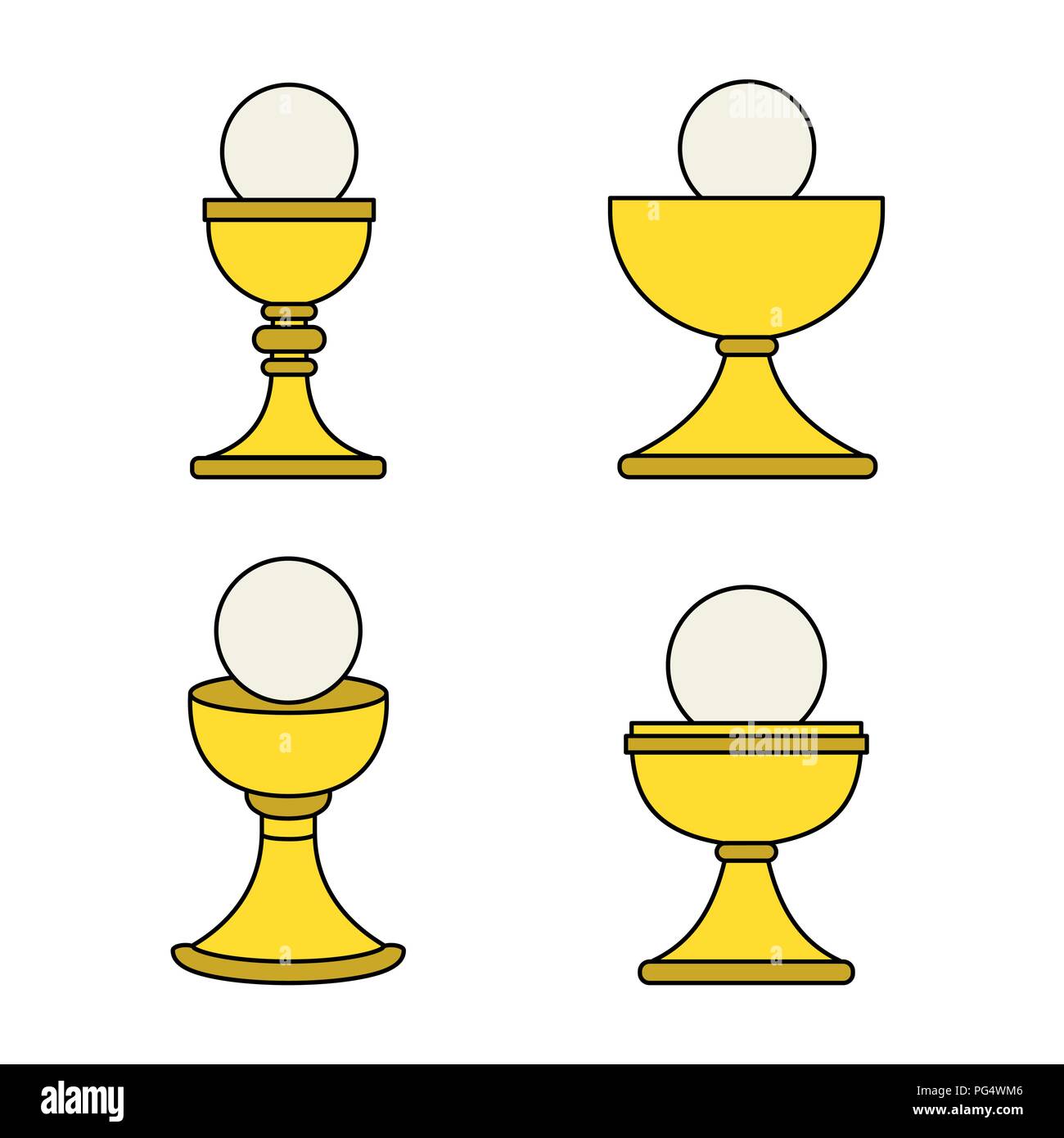 Umrisse Christian Kelch Symbol isoliert. Einfache moderne Flachbild ...