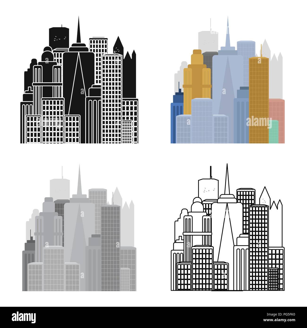 Megalopolis Symbol im Comic-stil auf weißem Hintergrund. USA Land ...