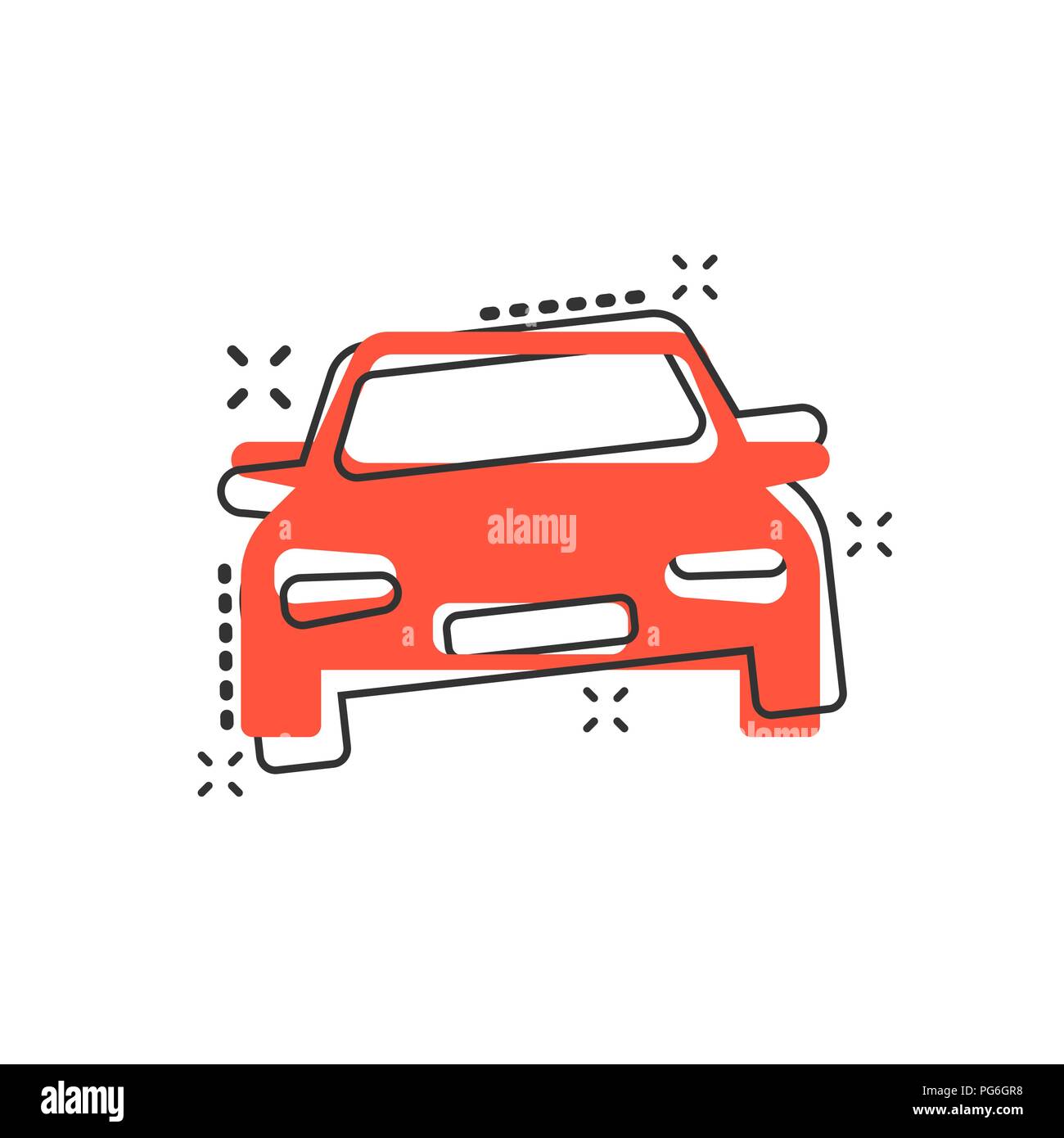 Vektor cartoon auto Symbol im Comic-stil. Automobil Fahrzeug Abbildung ...