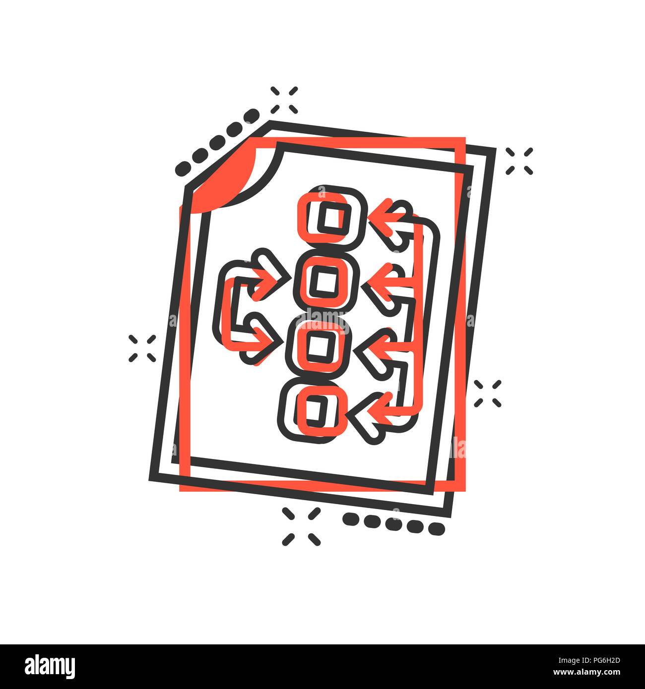 Vektor cartoon taktischen Plan Dokumentsymbol im Comic-stil. Strategie ...