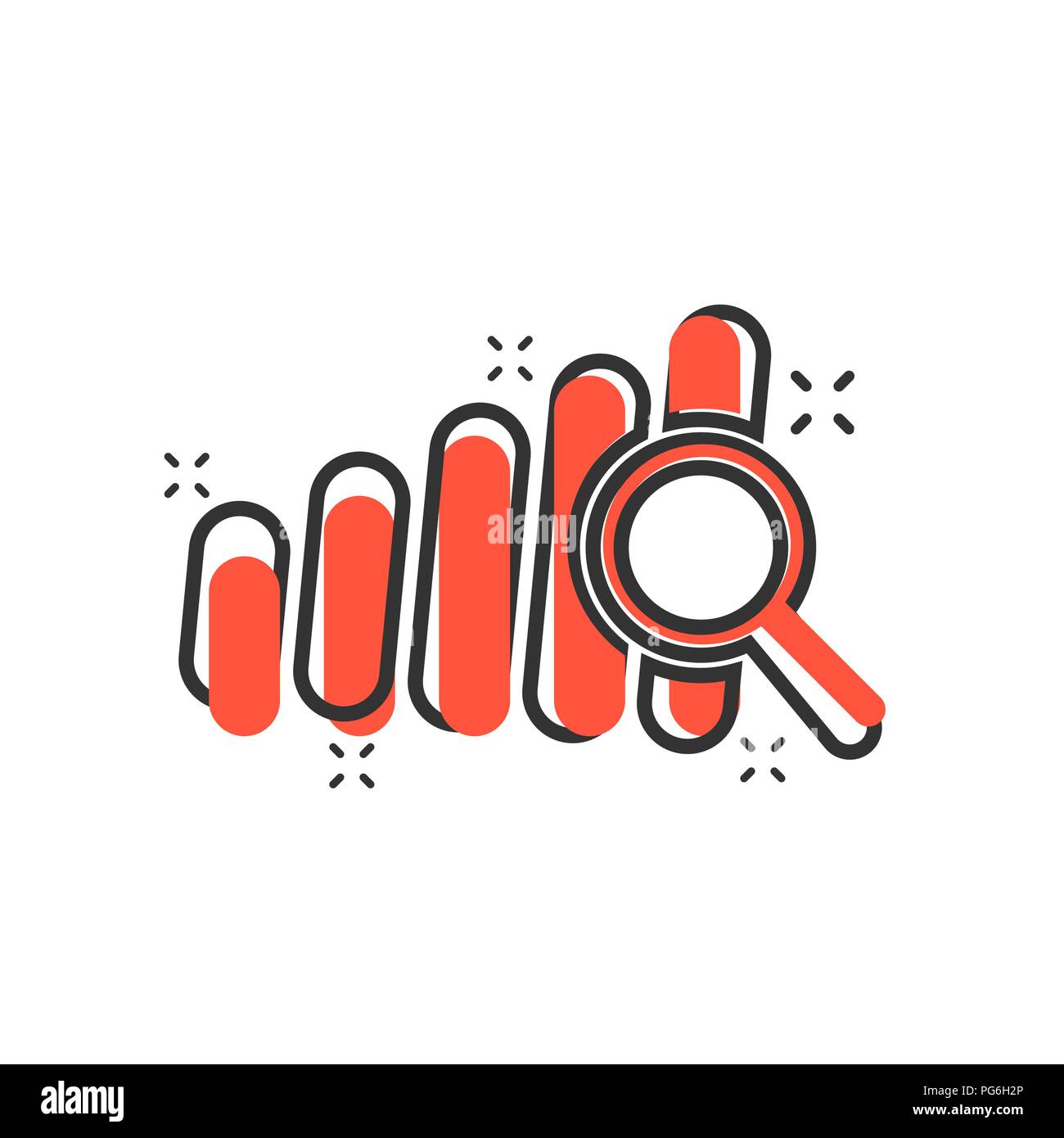 Vektor cartoon Finanzielle Prognose Symbol im Comic-stil. Analytics ...