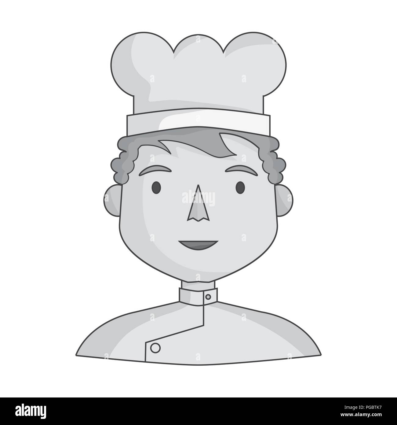 Koch Symbol in Schwarzweiß-Stil auf weißem Hintergrund. Menschen ...