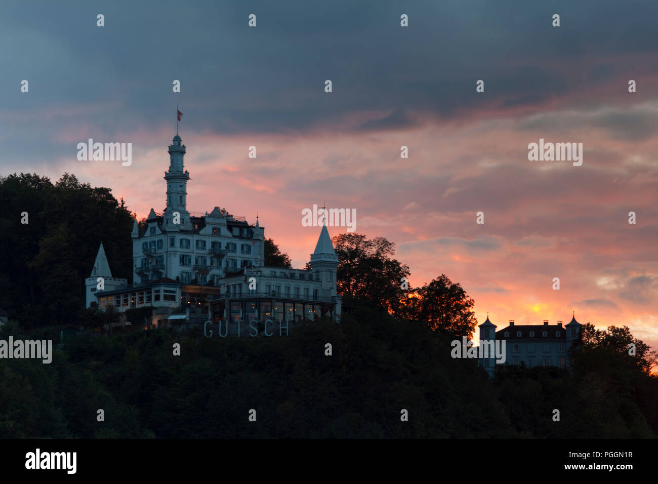 Castle Hotel Gutsch Lucerne Tourism Stockfotos und -bilder Kaufen - Alamy