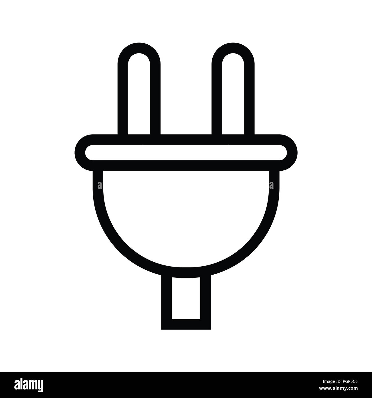 Stecker Symbol mit Outline style Vector Illustration Stockfotografie ...