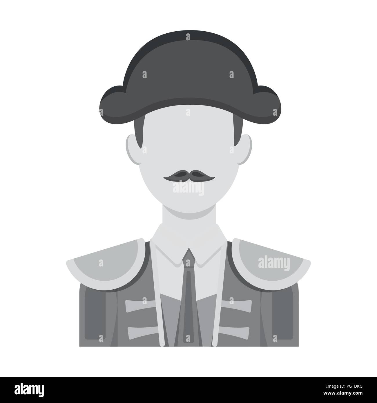 Matador Symbol in Schwarzweiß-Design auf weißem Hintergrund. Spanien ...