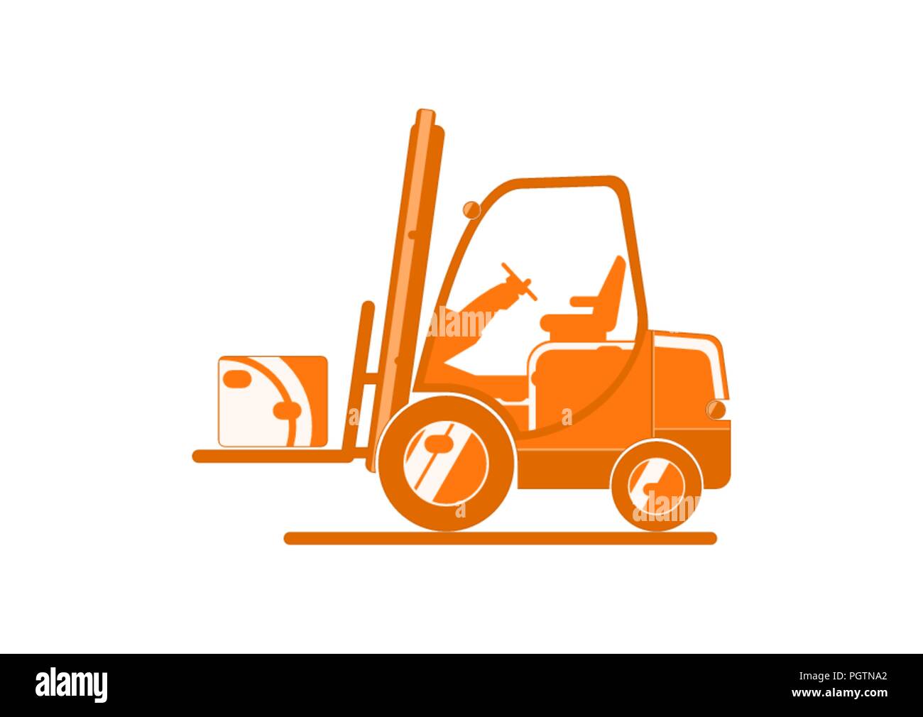 Gabelstapler Symbol. Flache vektor Gabelstapler Infografik Piktogramm ...