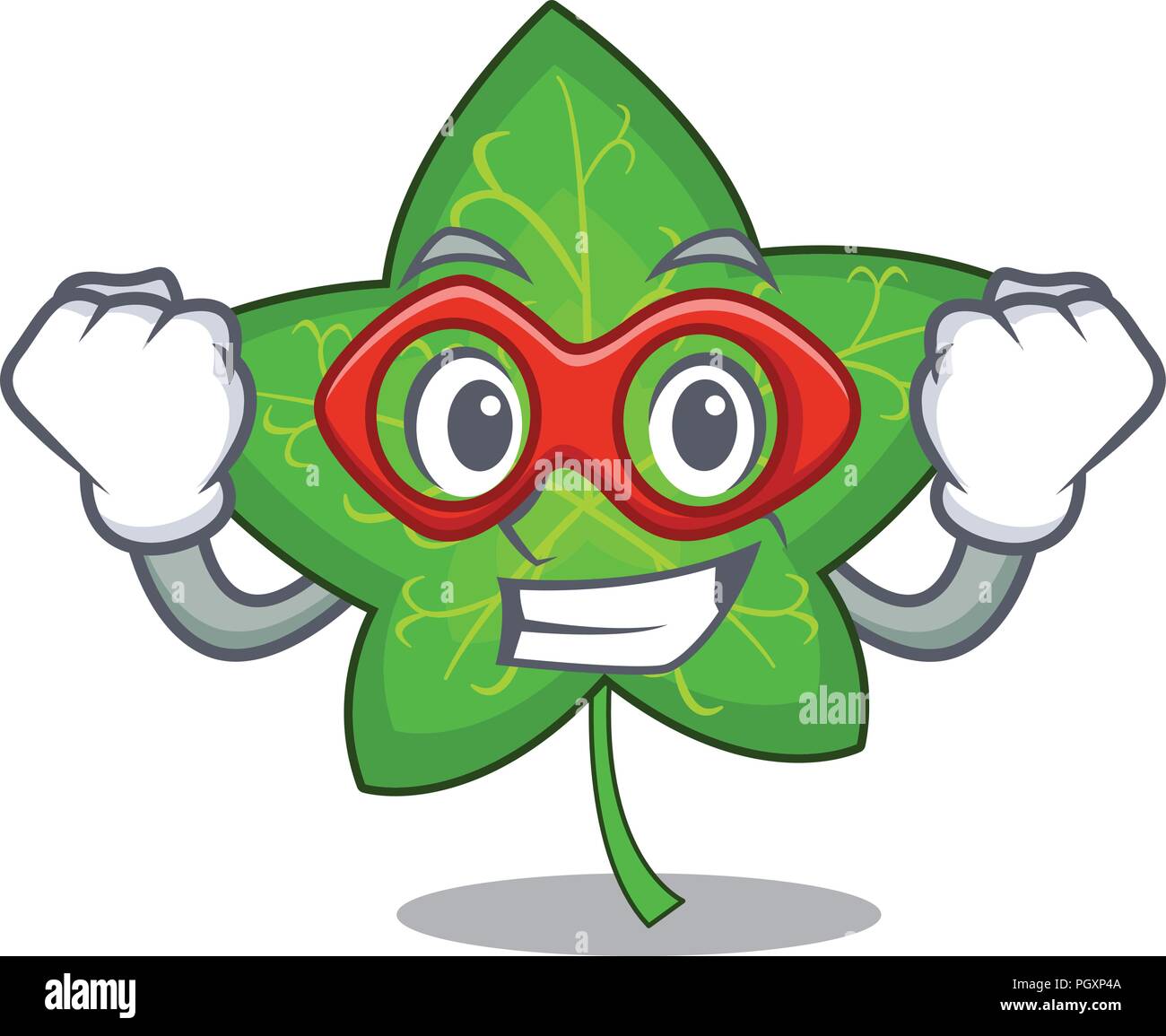 Super Hero grün Efeu Blatt auf Charakter cartoon Vector Illustration ...