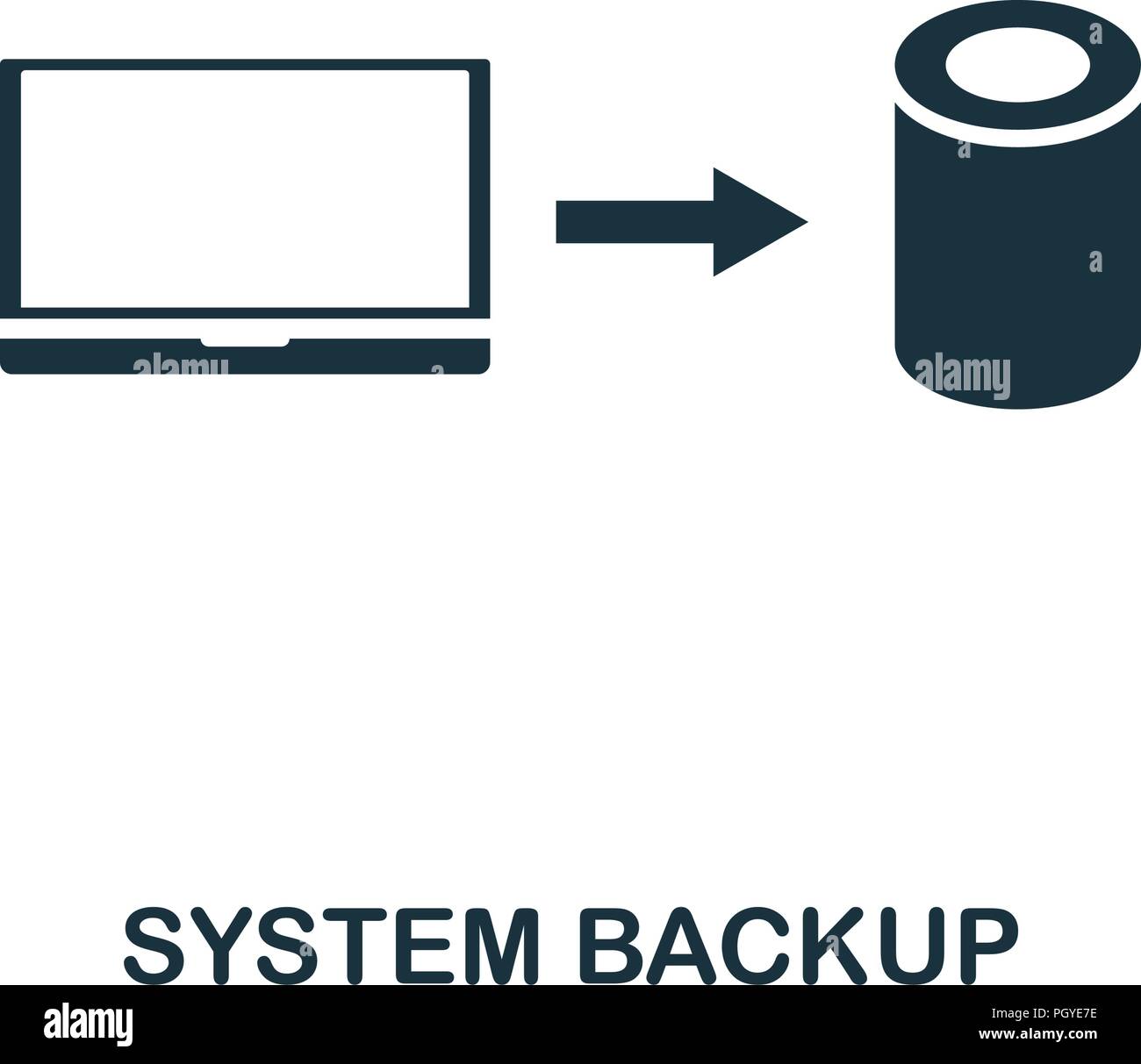 System Backup Symbol. Schwarzweiß-Design von Internet Security Sammlung ...