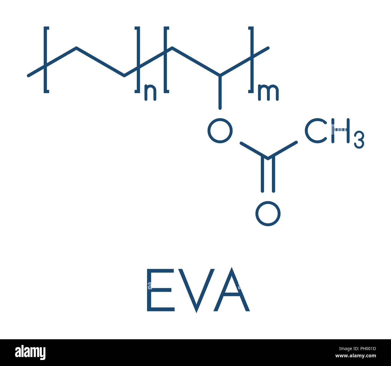 Ethylen-vinylacetat-Copolymer (EVA), chemische Struktur ...