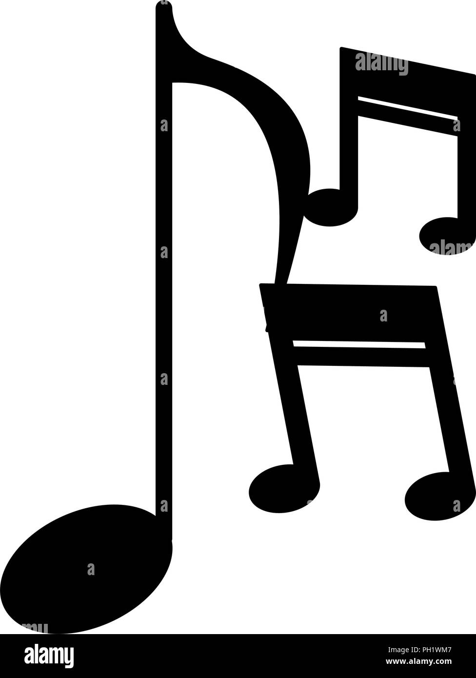 Notensymbol in Schwarz und Weiß Stock-Vektorgrafik - Alamy
