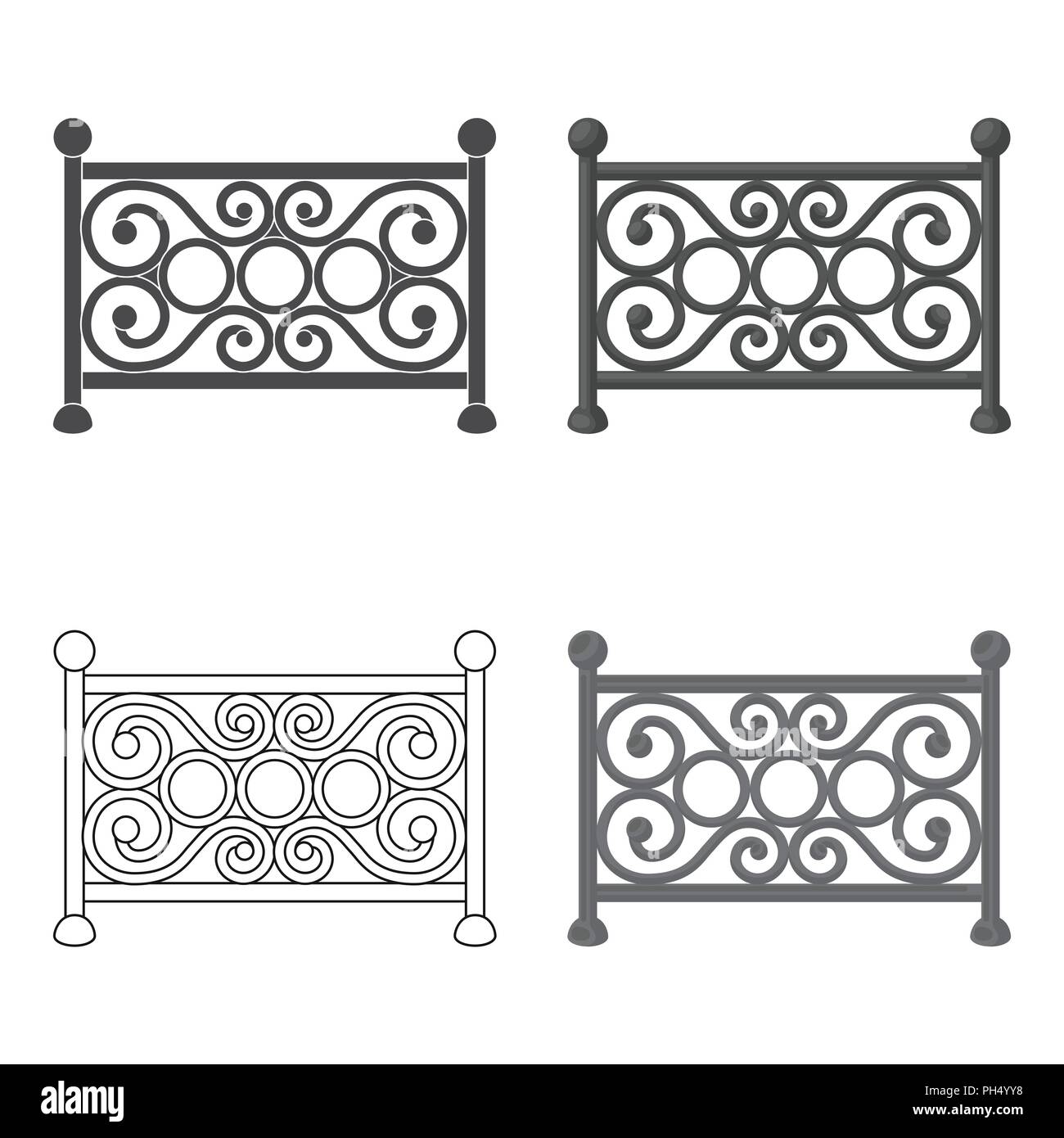 Zaun Symbol im Comic-stil auf weißem Hintergrund. Park symbol Vektor ...