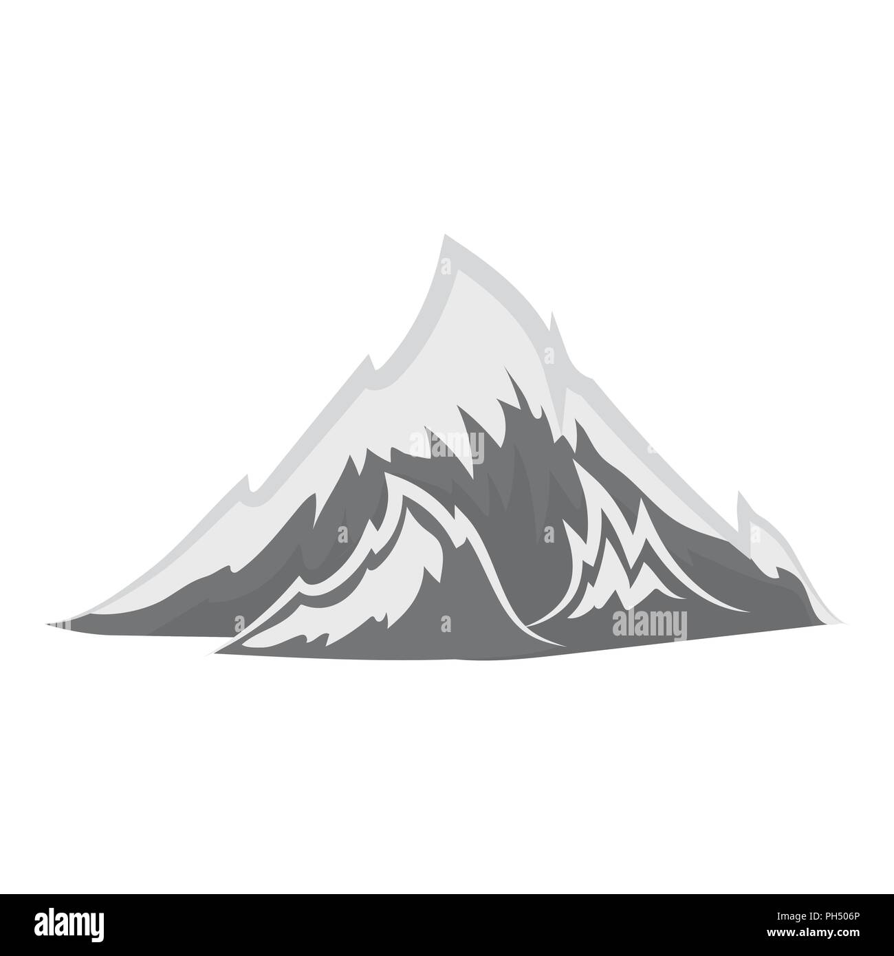 Alpen Symbol in Schwarzweiß-Stil auf weißem Hintergrund. Oktoberfest ...