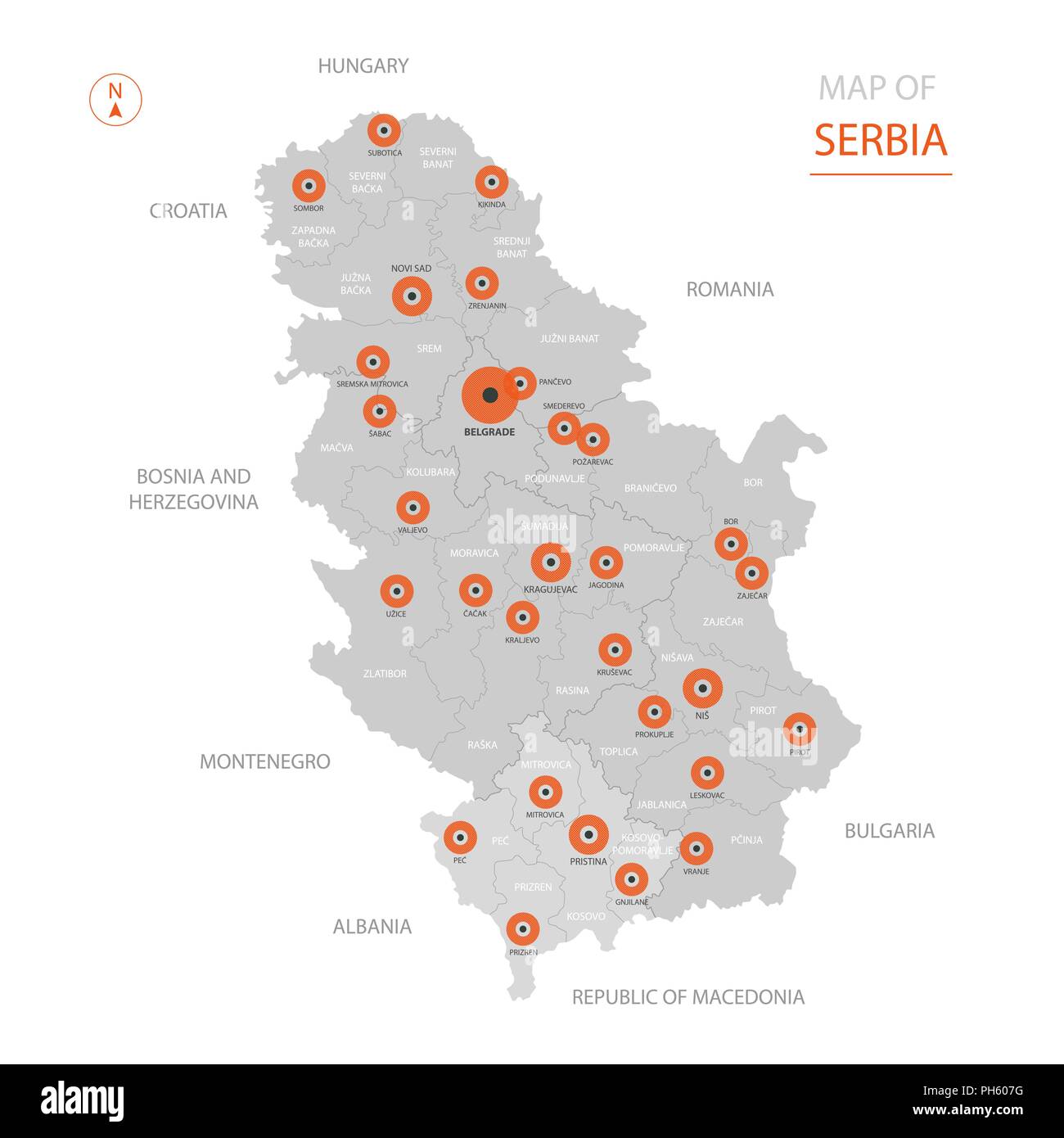 Serbia Map Stockfotos und -bilder Kaufen - Alamy