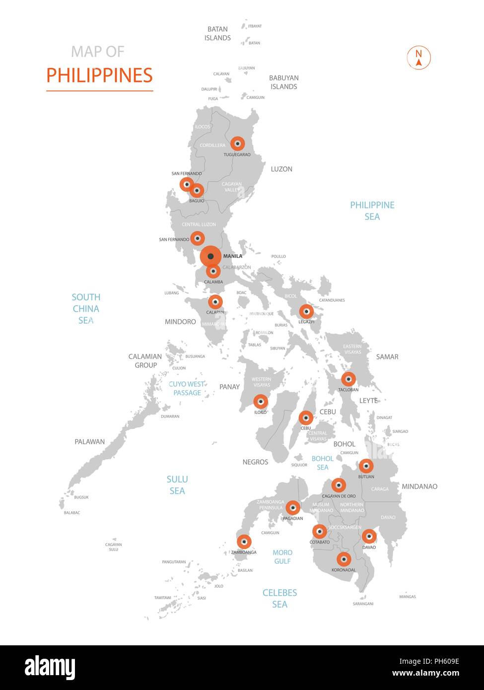 Philippinen Karte Stockfotos & Philippinen Karte Bilder - Alamy