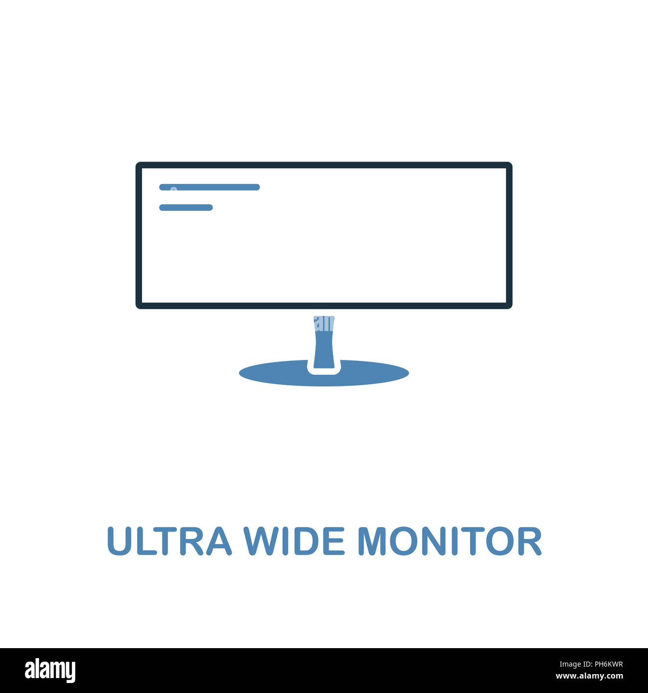 Ultra Wide Symbol Monitor in zwei Farben. Einfaches element Abbildung ...