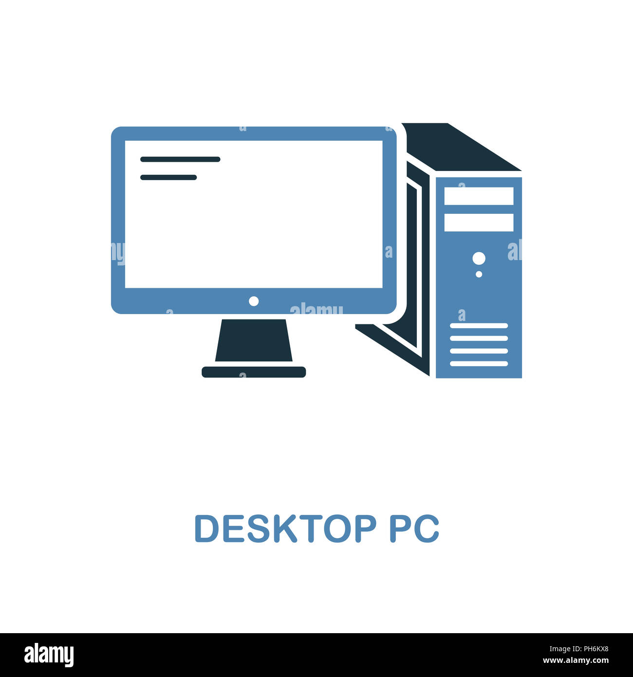 Desktop-PC-Symbol in zwei Farben. Einfaches element Abbildung. Desktop ...