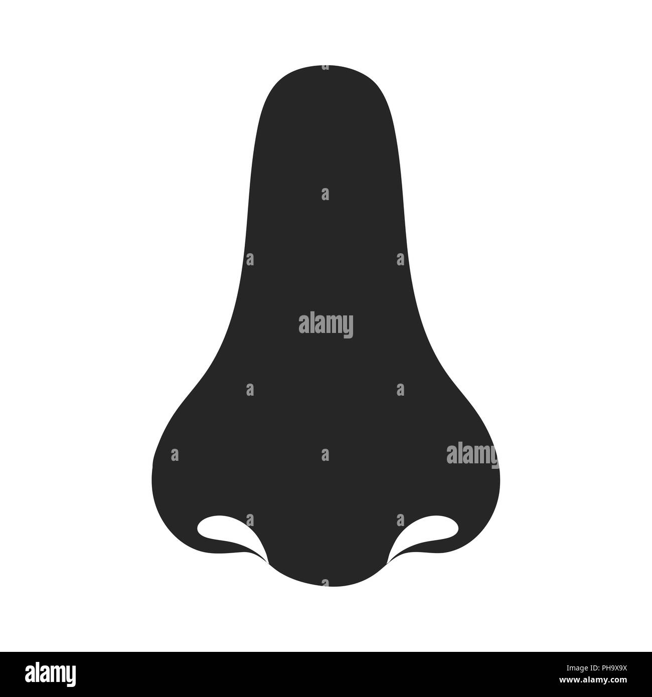 Nase Symbol in schwarz auf weißem Hintergrund. Teil des Körpers symbol ...