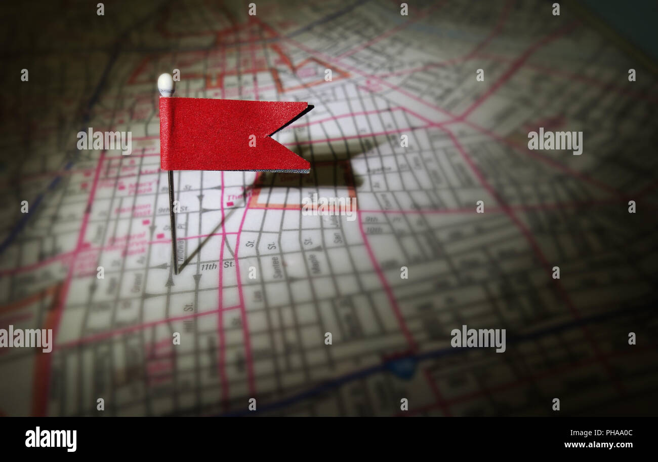 Red pin map -Fotos und -Bildmaterial in hoher Auflösung – Alamy