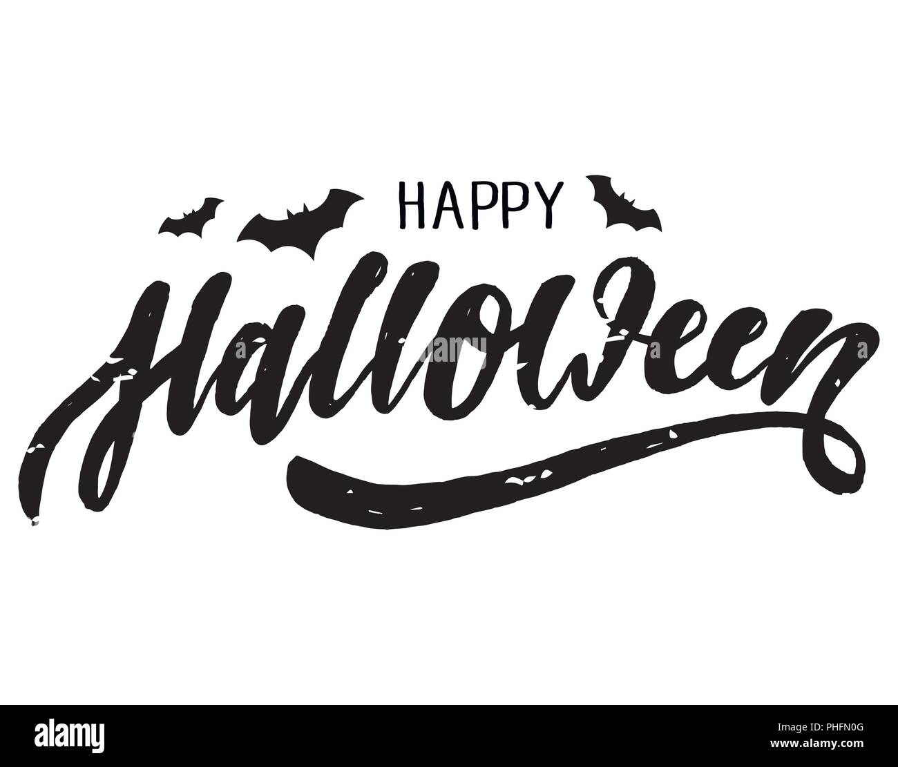 Happy Halloween schrift Kalligraphie Pinsel Text Urlaub Vektor ...